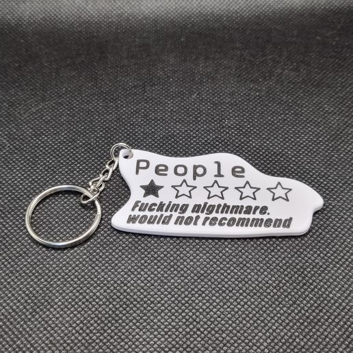 🗝️ 1-Star People Review – Introvert Meme Keychain・Free STL File for 3D ...