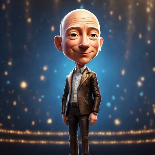 🪑 Jeff Bezos Fun 3D cartoon illustration・ STL File for 3D printing・Cults