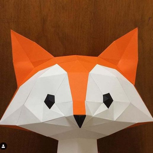 🦊 FOX HEAD FOR WALL DECOR・ 3D File for Papercraft & Origami・Cults