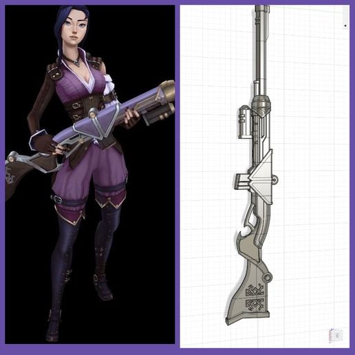 Файл STL Caitlyn Arcane Skin rifle 3d model cosplay 👾 ・3D-печатная ...