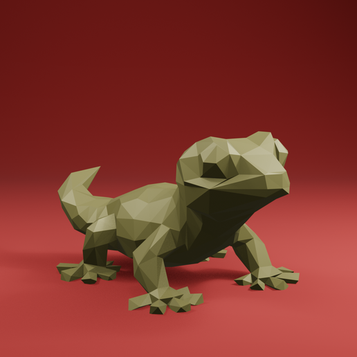 🦎 Low Poly Lizard STL - Cute Geometric Reptile Model for 3D Printing ...
