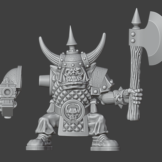 🔫 Retro Grim-Dark Ork Warrior・Free STL File for 3D printing・Cults