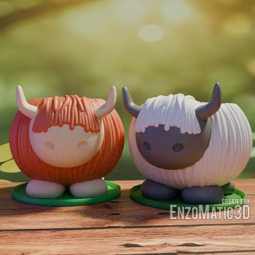 👶 Cute highland baby cow, highland cow - pot, pencil holder - 3mf pre ...