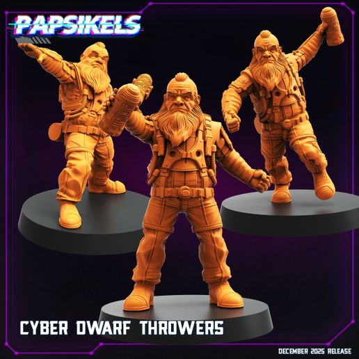 👾 CYBER DWARF THROWERS・ 3D File for 3D printing・Cults