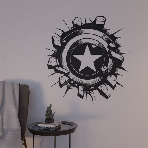 STL file Captain America shield wall decoration 2d wall art 🛡️ (SVG)・3D ...
