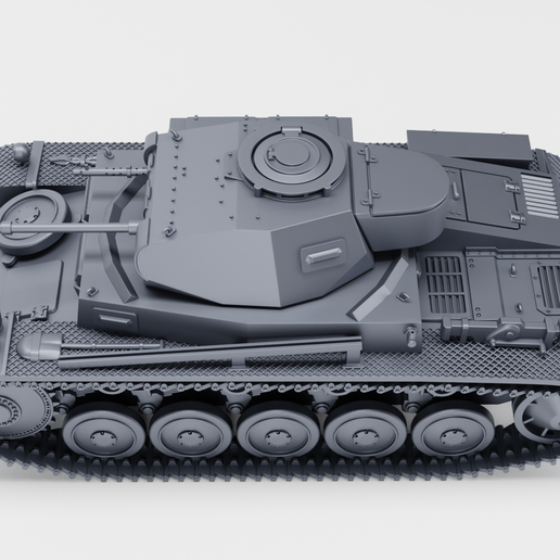 🇩🇪 Panzer II Ausf.F + 3 Tankmen (Germany, WW2)・ 3D File for 3D printing ...