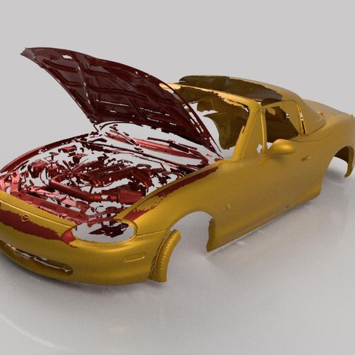 🚗 MAZDA MIATA MX-5 NB MK2 - ENGINE COMPARTMENT AND HOOD - 3D SCAN・ STL ...
