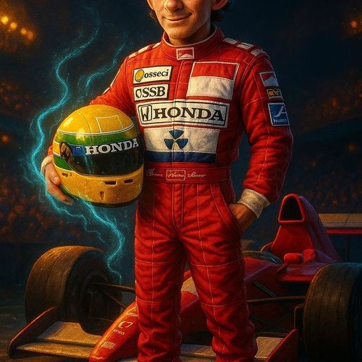 👤 Ayrton Senna - Animated Figure・ OBJ File for 3D printing・Cults