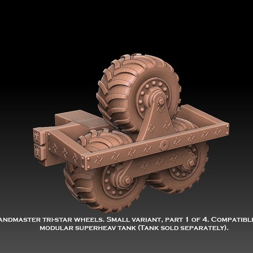 ⭐ Landmaster Tri Star Wheels Royalty Free Licence・ 3D File for ・Cults