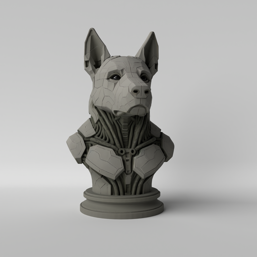 🐕 Cyber Dog – Futuristic Mecha Dog Bust・ STL File for 3D printing・Cults