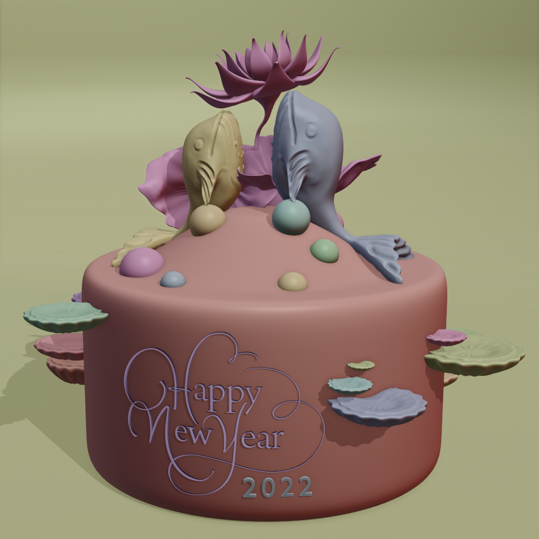 Download STL file Happy New Year 2022🎁🎉GIFT🎉🎁 • Design to 3D print ・ Cults