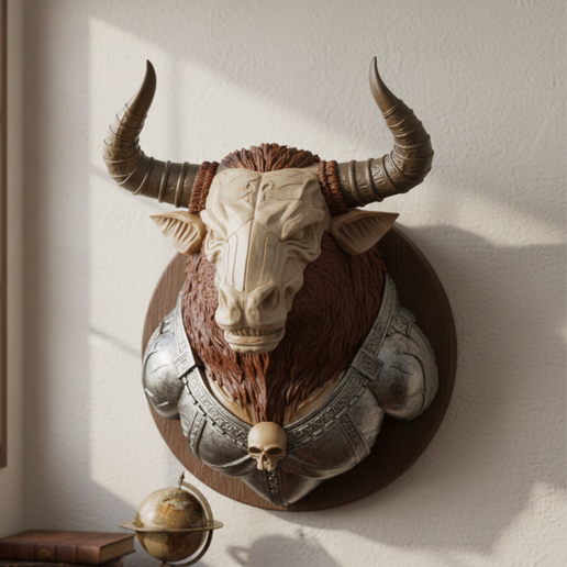 🐂 Aggressive Bull Head Wall Statue – Powerful Animal Sculpture STL for ...