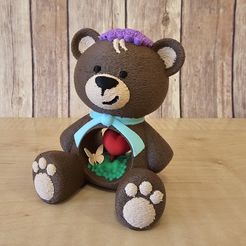 3D printable Valentine´s Teddy Bear Ornament printed in place without ...