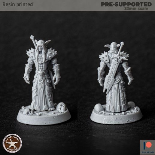 🧝 Death Knight Night Elf 3 models・ 3D File for 3D printing・Cults