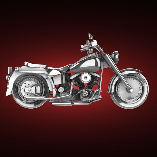 🏍️ Harley Davidson FLSTF Fat Boy・ STL File for 3D printing・Cults