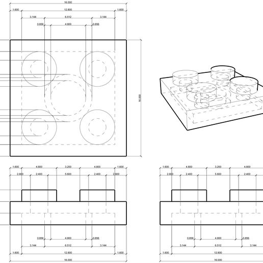 🧸 LEGO Plate 2X2・Free STL File for 3D printing・Cults