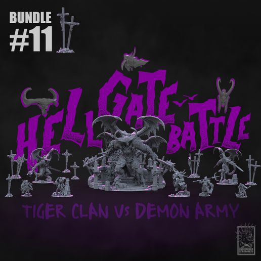 🎲 BUNDLE#11 - Hell Gate Battle・ 3D File for 3D printing・Cults