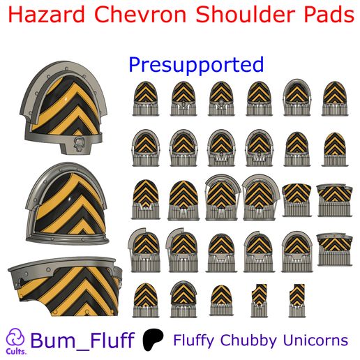 🛰 Hazard Chevron Space Chappies Shoulder Pads - Presupported・ STL File ...