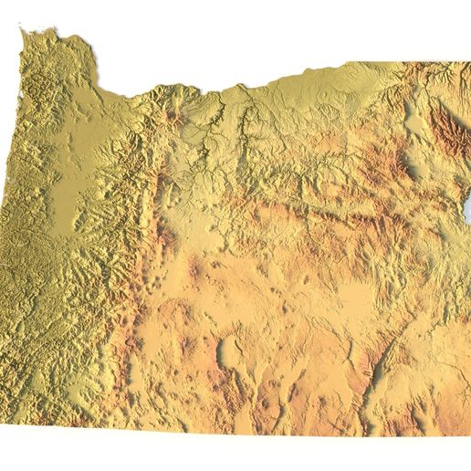 3D file Oregon Topographic Map – 3D Model for 3D Printing & CNC Carving ...