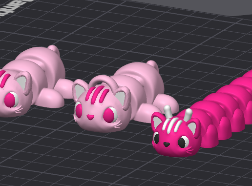 🥰 2025-008 Kitty and Kittypillar (no hearts or shamrocks)・ 3MF File for ...