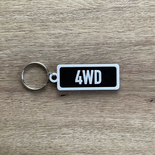 🗝️ 4WD / 4x4 numberplate Keyring・ 3D File for 3D printing・Cults
