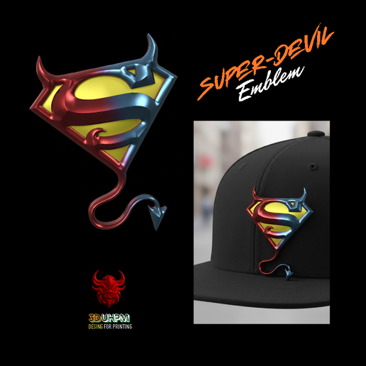 🦸‍♂️ Super-Devil Emblem Special Edition・ STL File for 3D printing・Cults