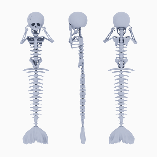 🎃 Halloween Mermaid Skeleton - Articulated - Print in place・ STL File ...