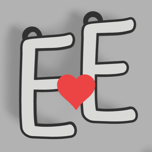 letter e key ring