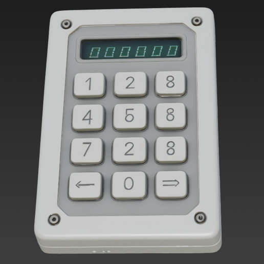🆓 FREE - SCI-FI KEYPAD PANEL 2 - Wall Lock Detail - STL + OBJ (4K PBR ...