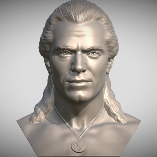 👤 Geralt of Rivia The Witcher Cavill bust for 3D printing・Arquivo STL ...