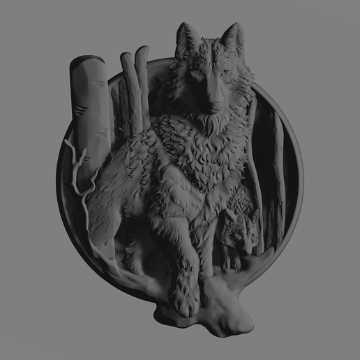 STL file wolf stl cnc design 🐺 ・3D printer design to download・Cults