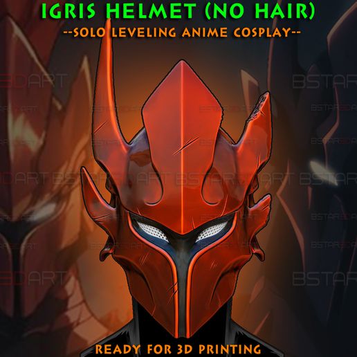🪖 Igris Helmet (No Hair) - Solo Leveling Anime Cosplay・ 3D File for 3D ...