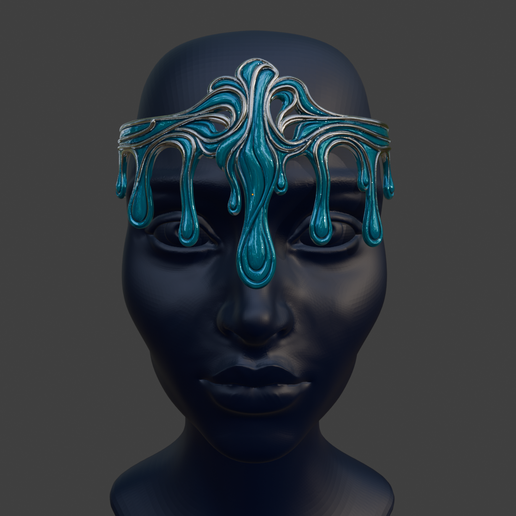 🫠 Melting Water Tiara・ STL File for 3D printing・Cults