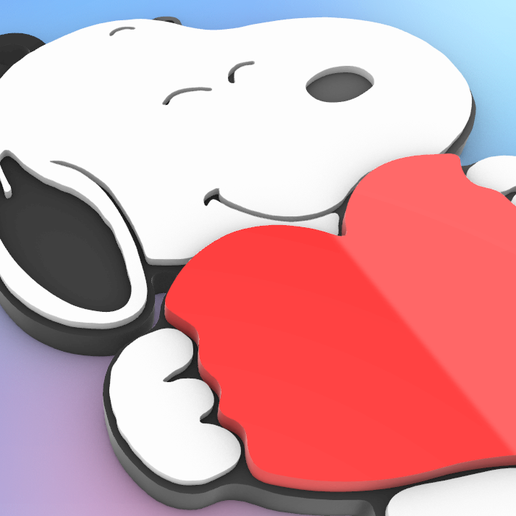💜 Snoopy Heart Keychain・Free STL File for 3D printing・Cults