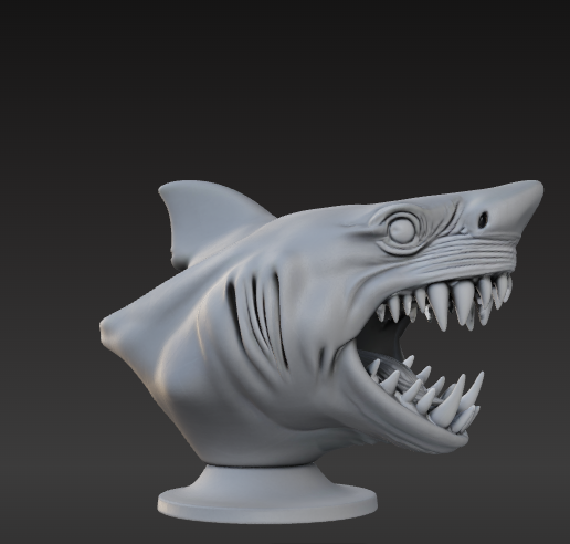 😡 3D Printable Angry Shark Bust – Fierce Shark Head Model for 3D ...
