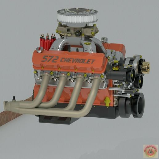 🚙 CHEVROLET ZZ 572 V8 - CRATE ENGINE・ STL File for 3D printing・Cults