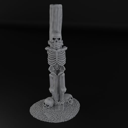 💀 skeleton chained to post wargames 3d model・Free STL File for ・Cults