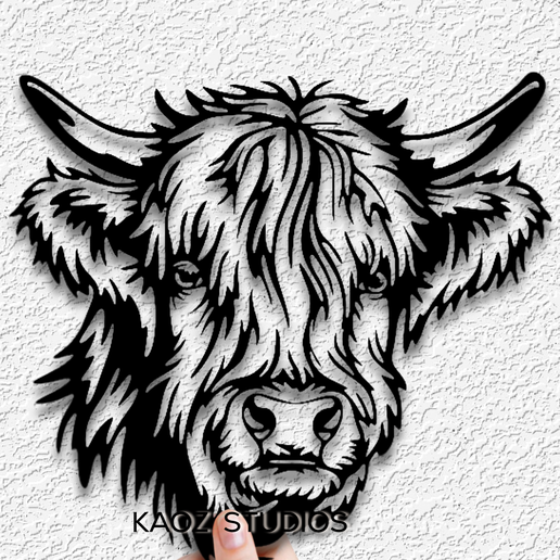 🐄 highland cow wall art high land cow wall decor mountain cattle ...