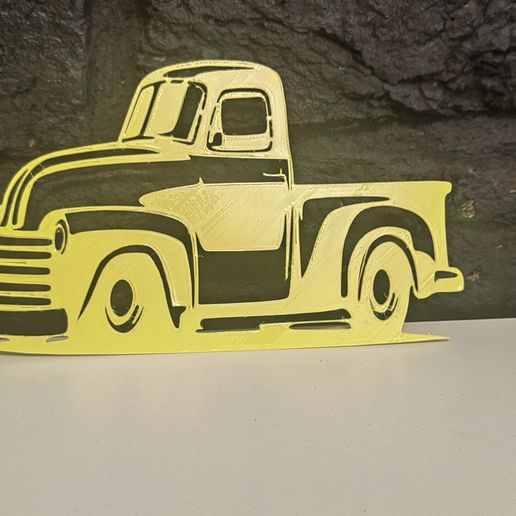 🚚 Classic Pickup Truck 3D Printed Wall Art・ STL File for 3D printing・Cults