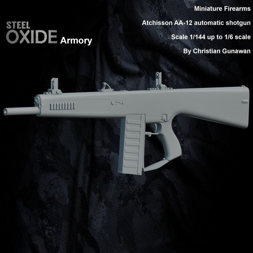 🎲 Miniature Firearms Atchisson AA-12 automatic shotgun・ STL File for 3D ...