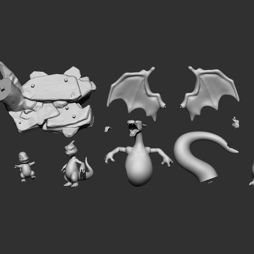 🐉 CHARIZARD EVOLUTION (DIORAMA POKEMON )・Arquivo STL para Impressão 3D ...
