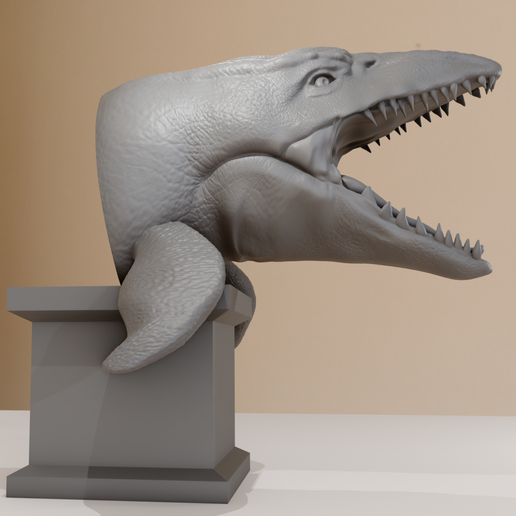 STL file Mosasaurs dinosaur roaring head bust stl 🦖 ・3D printer design ...