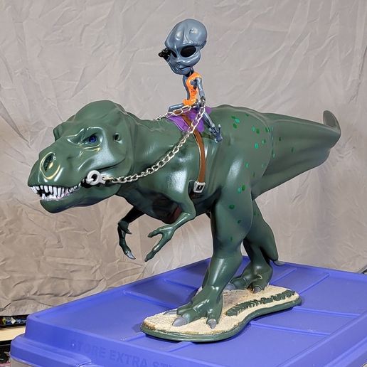 Archivo STL The Original Ancient Alien on a T-Rex 👽 ・Modelo para ...