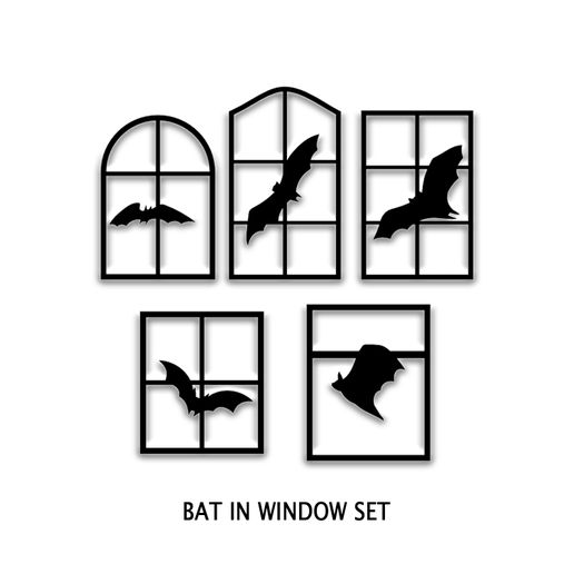 3D file Bat in Window Set 🦇 ・3D print design to download・Cults