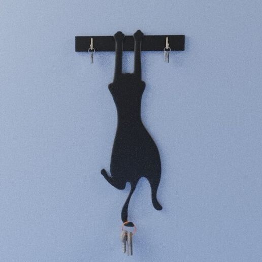 🔑 key holder cat・ STL File for 3D printing・Cults