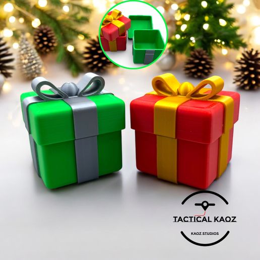 🎁 Festive Gift Box with Removable Lid - Container・ STL File for 3D ...
