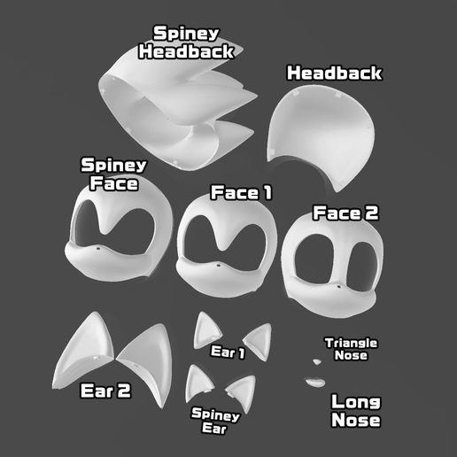🦔 Sonic / Mobian Head Base for Cosplay・ STL File for 3D printing・Cults