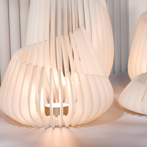 🕯️ Candle Holder Series V1 Set・Free STL File for 3D printing・Cults