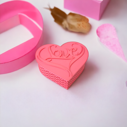 📦 Heart-Shaped Storage Box – 3D Printable with Two Lids (Rose & LOVE ...