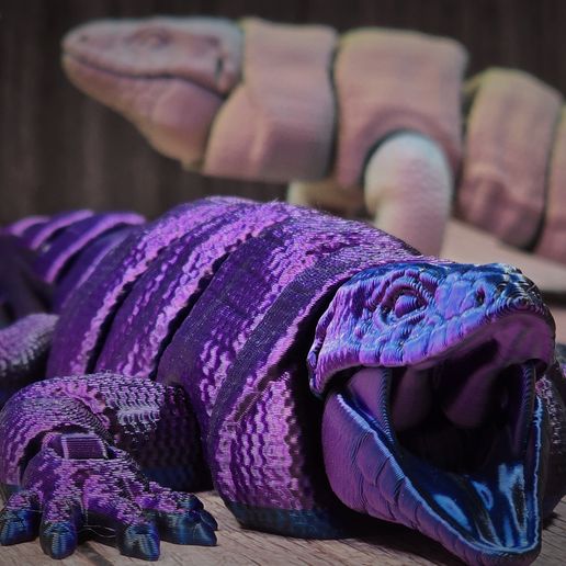🦎 Articulated Tegu Lizard - Real Life Dragon・ 3D File for 3D printing・Cults